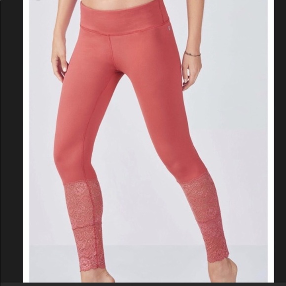 Fabletics | Pants & Jumpsuits | Fabletics Pink Lace Yoga Pants | Poshmark